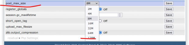 PHP Post Max Size for selected site | DirectAdmin Forums PHP Post Max Size for selected site | DirectAdmin Forums